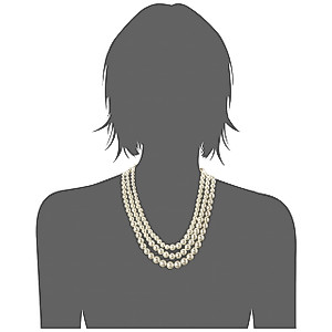 Anne Klein Women's Gold-Tone Blanc Pearl Collar Necklace, Gold/ White, 0