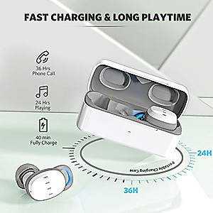 Bluetooth Wireless Earbuds - FIIL T1XS Bluetooth 5.0 Wireless Earphones, Support FIIL+ APP, Waterproof Earbuds with Microphone, in-Ear Earbuds Cordless for iPhone & Android (White)