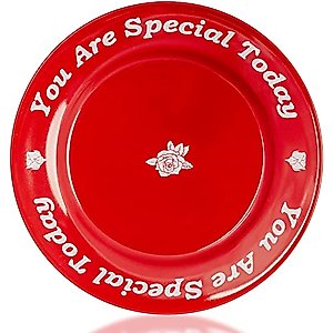 You Are Special Today Red Plate Ceramic Dinner Plate for Birthday Wedding Anniversary Engagements 10.5''