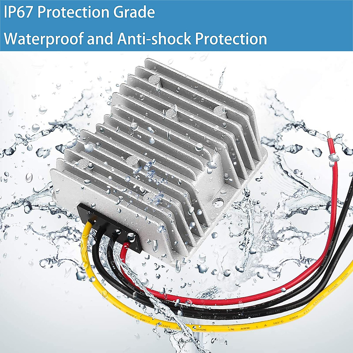 KIE DC DC Converter Regulator Reducer 48V Step Down to 12V 10A 120W Voltage Compatible with Golf Cart Power Module Car Supply Electronic Transformer Volt