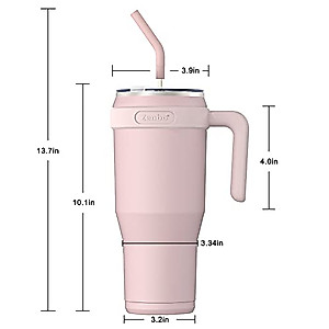Zenbo 50 oz Mug Tumbler With Handle and Straw Lid | Stainless Steel Insulated Tumblers, Keeps Drinks Cold up to 34 Hours, Fit in Car Cup Holder, Dishwasher Safe,BPA Free