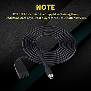 Keenso E46 Aux Cable, 3.5mm Female Jack Aux Cable for 325i Coupe Sedan 320i 320ci 320cic 323i 323ci 325i 325ci 325cic 328i 328ci 328cic