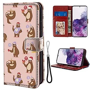 GackCase Wallet Case for Samsung Galaxy S9 Plus (2018) [6.2 Inch] with Sloth Animals Stand Support Wristband Credit Card Slots Side Cash Pocket Magnetic Buckle PU Leather Flip Cover