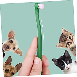 FOMIYES 8 Pcs Pet Toothbrush Dog Self Cat Toothbrush Cleaning Playset Small Head Toothbrush Gentle Dog Brush Kitten Toys Dog Teeth Cleaning Tools Wash Cleaning Kit TPE Manual