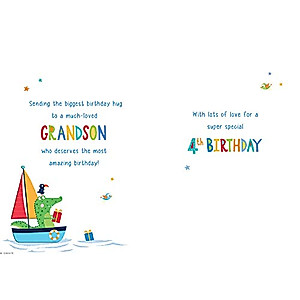 Regal Publishing Juvenile Birthday Card Age 4 Grandson - 9 x 6 inches -