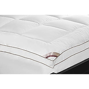 kathy ireland KI709303 2'' Thick Cotton Fiber Mattress Pad (Topper) - with 16'' Stretchable Pocket, Queen, White