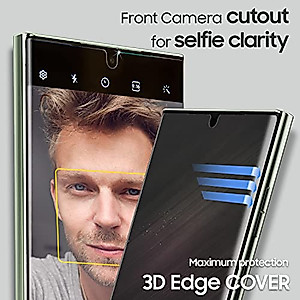 DOME GLASS 2PACK [ Bubble free, non-sliding type installation kit ] Whitestone Screen Protector for Samsung Galaxy S23 Ultra, Full Tempered Glass Shield with Liquid Dispersion Tech Screen Guard - Two Pack - UV Lamp Included