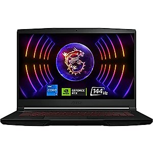 MSI 2023 GF63 Thin 15.6" 144Hz FHD IPS Gaming Laptop 10-Core Intel i7-12650H NVIDIA RTX4050 6GB GDDR6 32GB DDR4 2TB NVMe SSD HDMI WiFi AX RJ45 USB-C w/DP Backlit Keyboard Windows 10 Pro w/RE USB