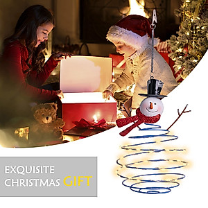 Snowman Hanging Lights Outdoor - Spiral LED Lanterns Garden Lights, Creative Iron Art Lanterns Lamp Pineapple Lights, Decorative Pendant Lights Landscape Lamp for Garden, Patio, Porch, Path, Yard