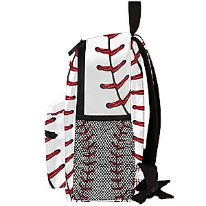 Sport Baseball Toddler Backpack for Boys and Girls,Baseball Lace Print Little Kids School Backpack for Daycare, Preschool, Kindergarten and Travel Children Bookbag with Chest Strap