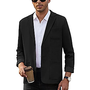 Men Blazer Slim Fit Casual Sports Coats Two Button Dress Blazer Stylish Lightweight Shoulder Pads Suit Jackets Outfits Brown S