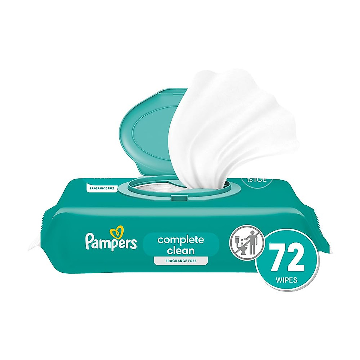 Baby Wipes, Pampers Baby Diaper Wipes, Complete Clean Unscented, 3 Refill Packs for Dispenser Tub, 216 Total Wipes