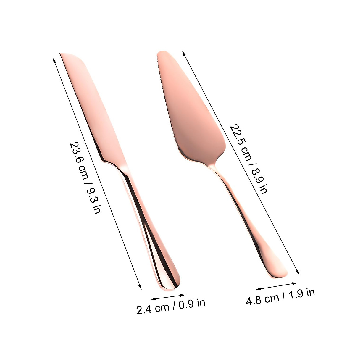 2pcs Wedding Cake Knife Set, Stainless Steel Cake Cutting Set Cake Cutter Set Wedding Cake Knife and Server Set for Party Birthday Celebration (Rose Gold)