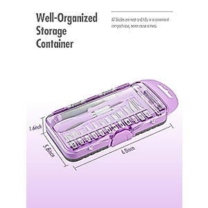 FantastiCAR Craft Knife Precision Cutter Hobby Knife Blades Set (18pcs) for Art Work, Scrapbooking, Stencil, Architecture Modeling, Wood Leather Working (Purple)