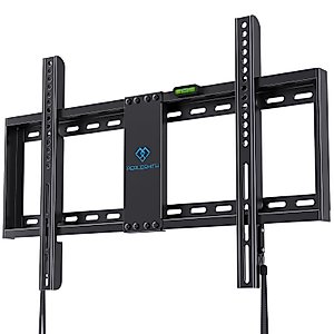 PERLESMITH Fixed TV Wall Mount Bracket for 32-82 Inch LED, LCD, and OLED Flat Screen TVs - Fits 16”- 24” Wood Studs, Fixed TV Mount with VESA 600 x 400mm Holds up to 132 lbs, PSLLK1