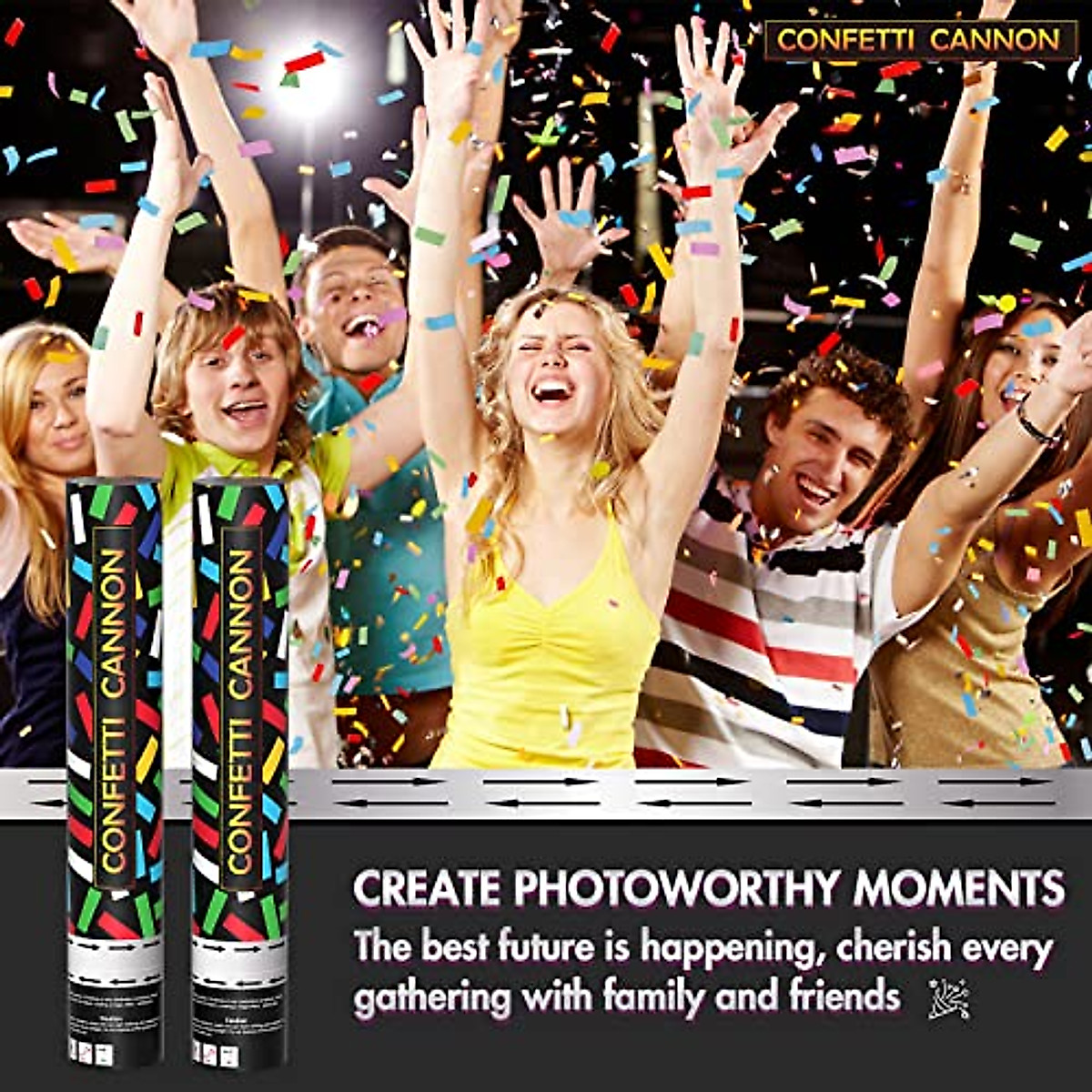 Confetti Cannons EFFIELER Multicolor Party Poppers Confetti Shooters (10 Packs) 100% Biodegradable and Air Powered Party Popper Perfect for Birthday, Graduation,and Any Other Party Or Celebration…