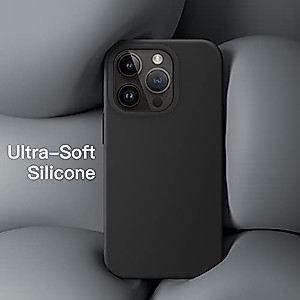 JETech Silicone Case for iPhone 14 Pro Max 6.7-Inch (NOT for iPhone 14 Pro 6.1-Inch), Silky-Soft Touch Full-Body Protective Phone Case, Shockproof Cover with Microfiber Lining (Black)