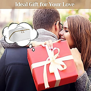 SFXULIX Large Capacity Travel Cosmetic Bag - Makeup Bag, PU Leather Waterproof Cosmetic Bag, Women Portable Travel Makeup Bag With Handle and Divider Flat Lay Makeup Organizer Bag, White