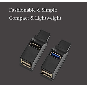 EXKOKORO 3-Port USB 3.0 Hub USB Extender USB Spliter, 2 x USB2.0/1 x USB 3.0 Mini Portable Fast High Speed USB Splitter Hub Transfer, Compatible with PC Laptop Computer Mac Windows