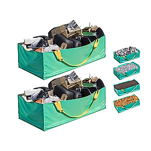 Skywin Dumpster Bag, 2 Pack Foldable and Reusable Trash Bag for Waste Management, Multiple Times Use During Renovations Tear Resistant and Can Hold Up to 3,500 lbs (Green)