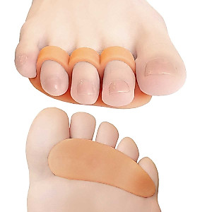 Chiroplax Hammer Toe Cushions Pads Temporary Straightener Corrector Overlapping Relief Separator Crest Splint, 4 Pack (Size Medium, Beige)