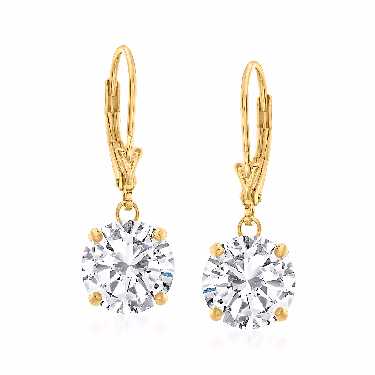 Ross-Simons 6.25 ct. t.w. CZ Drop Earrings in 18kt Gold Over Sterling