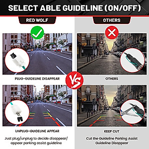 RED WOLF Tailgate Handle Backup Camera Fit for 1999-2006 Chevrolet Chevy Silverado/GMC Sierra 1500 2500 3500HD Pickups Reverse Rear View Backup Camera, Waterproof Guideline w/12V Power Cable RCA Plug