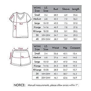 WiWi Viscose from Bamboo Pajamas Set for Women Soft Short Sleeve with Shorts Summer Plus Size Pjs Sets S-4X, Dark Grey, 4X