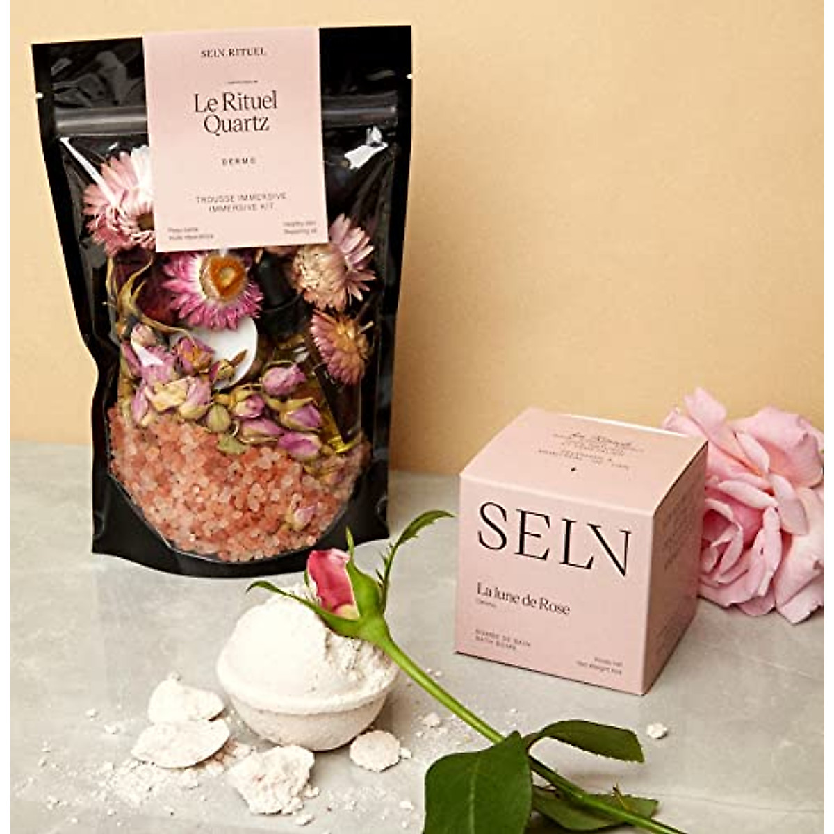 Selv.Rituel Gift Set. Bath Immersive Kit. Relaxing at Home Spa Kit (Quartz - Dermo)