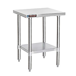 Food Prep Stainless Steel Table - DuraSteel 30 x 18 Inch Commercial Metal Workbench with Adjustable Under Shelf - NSF Certified - For Restaurant, Warehouse, Home, Kitchen, Garage