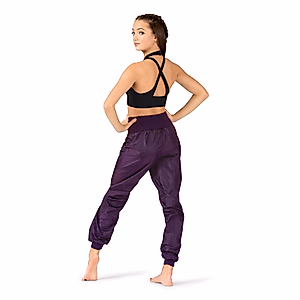 SANSHA Adult High Waist Garbage Bag Dance Pants Black 3 L0108N