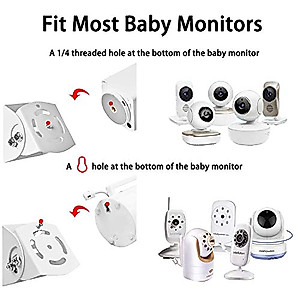 Universal Adjustable Angle Wall Mount Shelf for Baby Monitor Camera, Angle Mounting Brackets, Fits Arlo, Motorola, Infant Optics DXR-8, HelloBaby, and Most Baby Monitor Camera