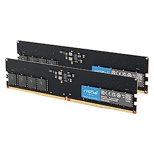 Crucial RAM 64GB Kit (2x32GB) DDR5 4800MHz CL40 Desktop Memory CT2K32G48C40U5