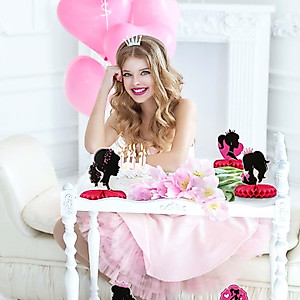 SUNKIM Pink Girls Party Decorations Pink Girls Honeycomb Centerpiece Princess Hot Pink Birthday Party Decorations Pink Girls Birthday Decorations for Pink Girl Bridal Princess
