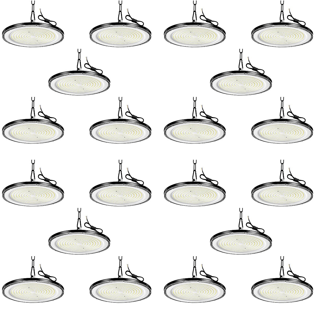 wowspeed 20 Packs 800W UFO LED High Bay Light, 80000LM Commercial Bay Lighting Daylight 6500K, IP65 Waterproof AC 85-265V LED Warehouse Light Shop Light Garage Light for Factory Workshop Gym