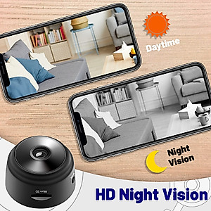 Mini Security Camera (A 64G SD Card Included), 1080P HD WiFi Home Indoor Outdoor Camera for Baby/Pet/Nanny, IP Camera Remote Viewing for Security with iOS, Android Phone APP