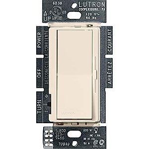 Lutron Diva LED+ Dimmer Switch for Dimmable LED, Halogen and Incandescent Bulbs, 150 Watt, Single-Pole or 3-Way, DVCL-153P-LA, Light Almond