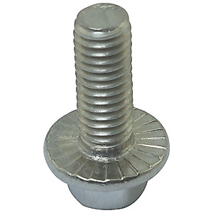 PZRT 12pcs Silver Tone Flanged Hex Head Bolts Flange Hexagon Screws, 304 Stainless Steel M6x16