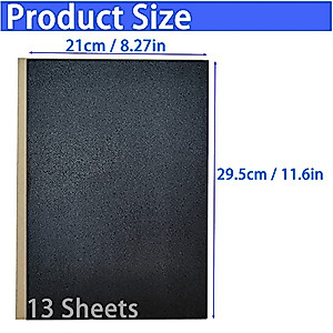 13PCS Black Self Adhesive Felt Fabric Sheets,Soft Velvet Fabric Stickers for Jewelry Box and Drawer Liner,DIY Art and Craft Projects Making(A4 Size,8.3" x 11.8")