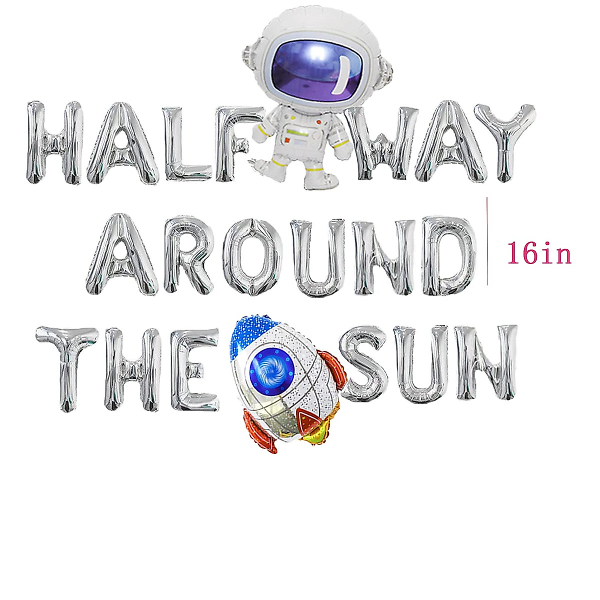 6 Months Birthday Decorations Boy,halfway around the sun balloon banner,1/2 Outspace Birthday Decorations,halfway Space Birthday Balloons