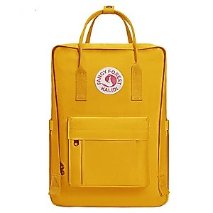 KALIDI Casual Backpack for Women,15 Inches Laptop Backpack Classic Camping Rucksack Travel Outdoor Daypack College Bag Yellow