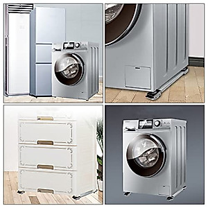 Homoyoyo Furniture Washing Machine Dolly Extendable Appliance Rollers Refrigerator Fridge Appliance Dolly Movers Portable Mini Mobile Washer Dryer Moving Base