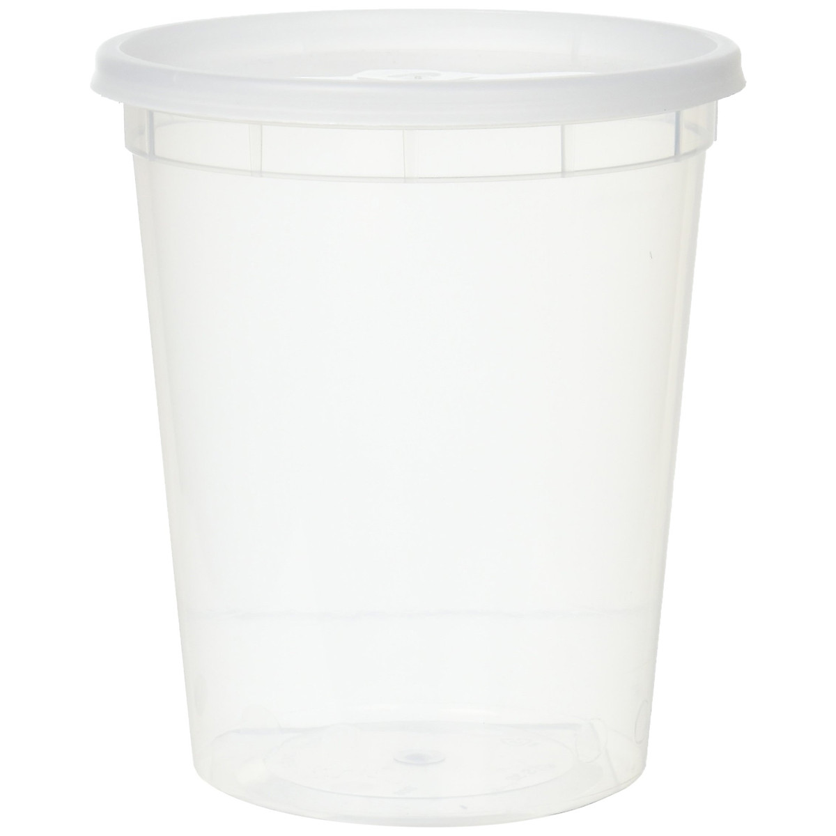 YW Plastic Soup Food Container with Lids (12), 32 oz, 12 Pack, Clear