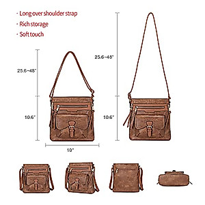 OUKUPA Crossbody Bag For Women Shoulder Handbag Messenger Bag Satchel Long Over Strap Tassel Zip Multiple Pockets Lightweight