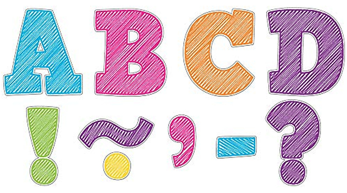 Scribble Bold Block Magnetic Letters - 55 Durable Pieces
