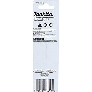 Makita A-96855 Impactx #2 Square Recess 3-1/2″ Power Bit