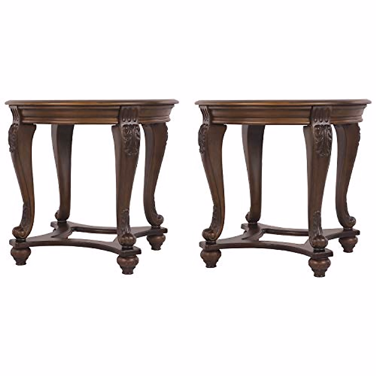 Signature Design by Ashley T499-6 Round End Table, 0, Dark Brown