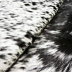 RODEO Salt and Pepper Cowhide Rug Brazilian Cow Skin Rug Brown/Tricolor/Black Cow hides Size 6x7 ft (182cmx213cm) cowhides Premium Quality (Black)