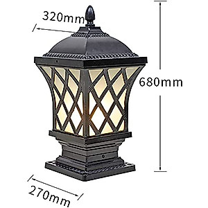 Outdoor Post Lights Pole Lantern Lighting Fixture European Grid Atmosphere Exterior Outdoor Post Lantern Garden Lights Waterproof IP54 Pillar Lights Decoration Garden Terrace Courtyard Lane Fence Colu