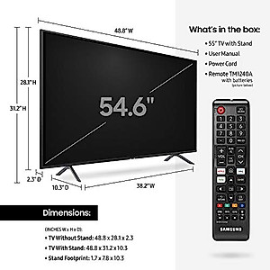 SAMSUNG UN55RU7100FXZA Flat 55-Inch 4K UHD 7 Series Ultra HD Smart TV with HDR and Alexa Compatibility (2019 Model)